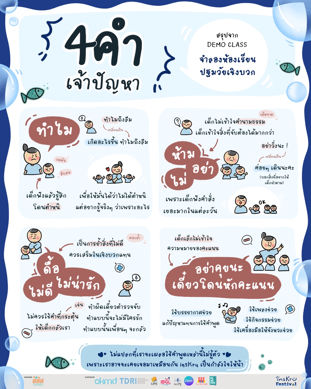 Inskru | 4 คำเจ้าปัญหา ที่ครูปฐมวัยชวนกันลด ละ เลิกใช้ในห้องเรียน