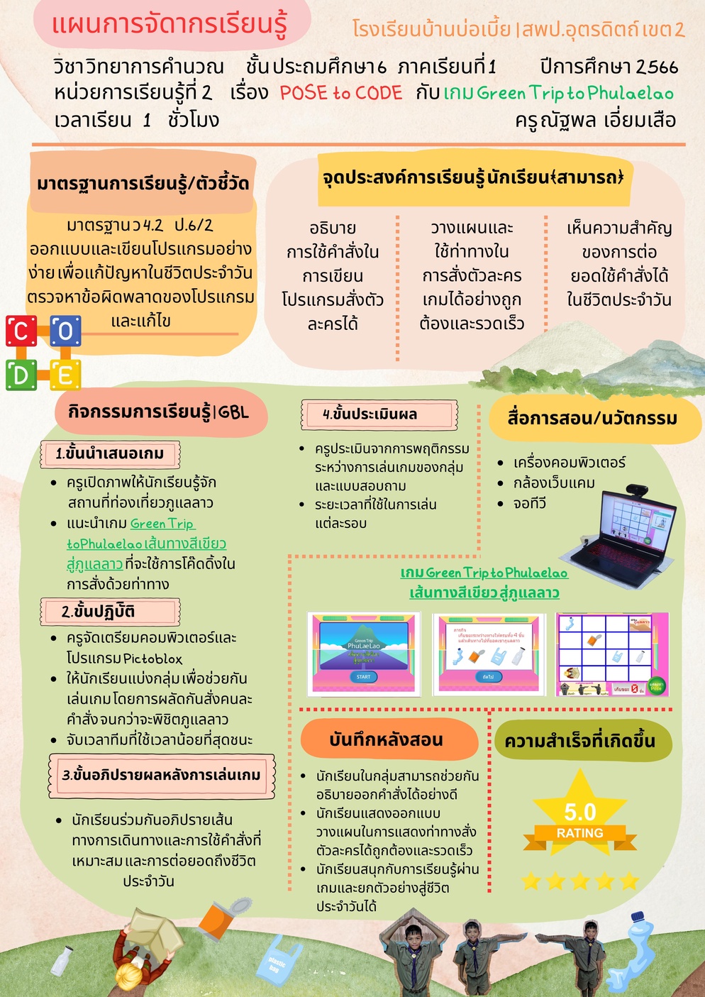 Inskru | Pose to Code by เกม Green Trip to Phulaelao